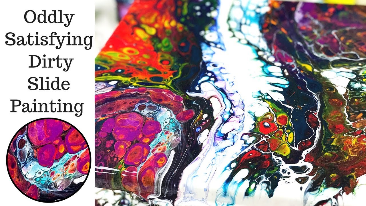 Oddly Satisfying Dirty Slide Painting Technique with Fluid Acrylic ...