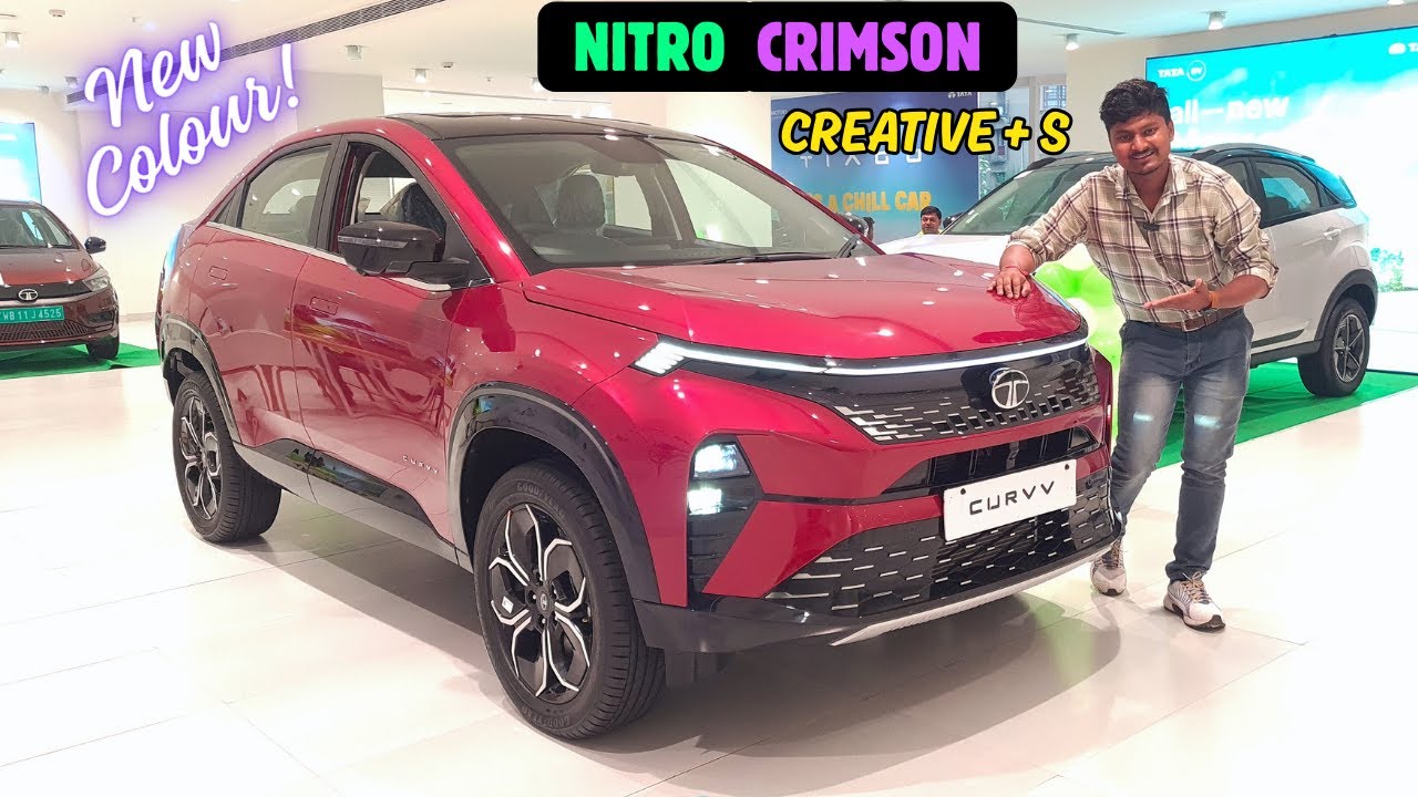 Tata Curvv NITRO CRIMSON new colour 😍 Creative + S variant - YouTube