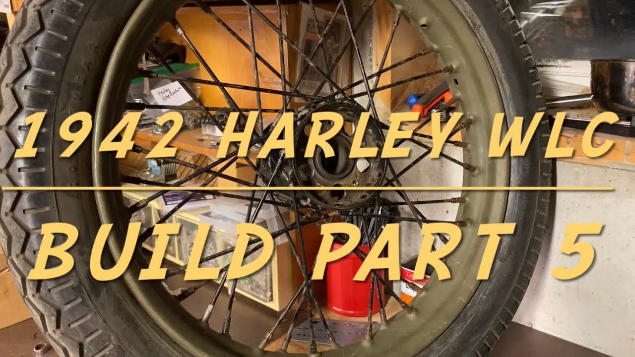 1942 HARLEY WLC BUILD PART 5. MOTOR, TRANSMISSION , FRONT WHEEL INSTALL ...