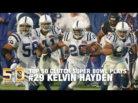 #29: Kelvin Hayden's 56-yard Pick Six Super Bowl XLI | Top 50 Clutch Super Bowl Plays