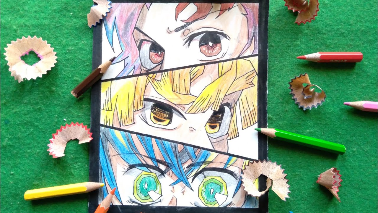 Drawing of Trio from Demon slayer - YouTube