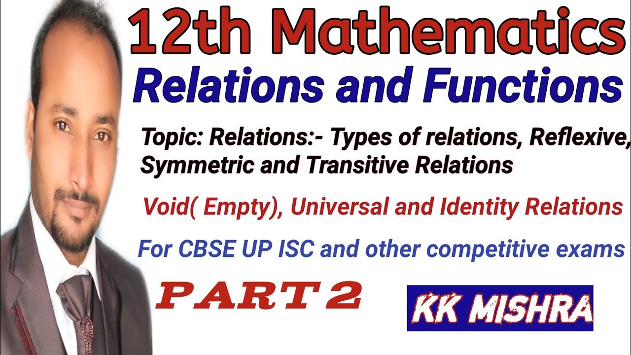 Relations||Types of Relations||Part 2||12th Mathematics|| - YouTube