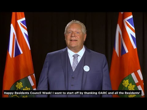 Premier Ford Welcomes Ontario's First Residents' Council Week - YouTube