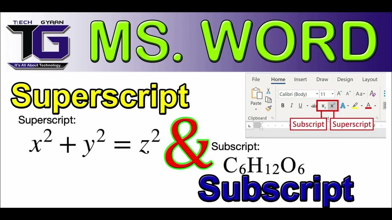 Use of Subscript Superscript in MS Word [In Hindi] #subscription # ...