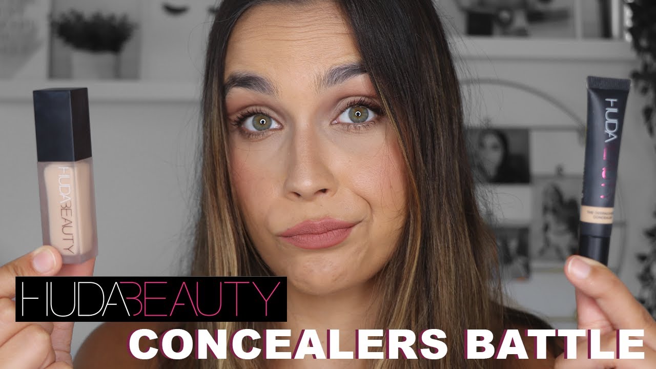 HUDA BEAUTY CONCEALERS REVIEW | Faux Filter concealer and Overachiever ...