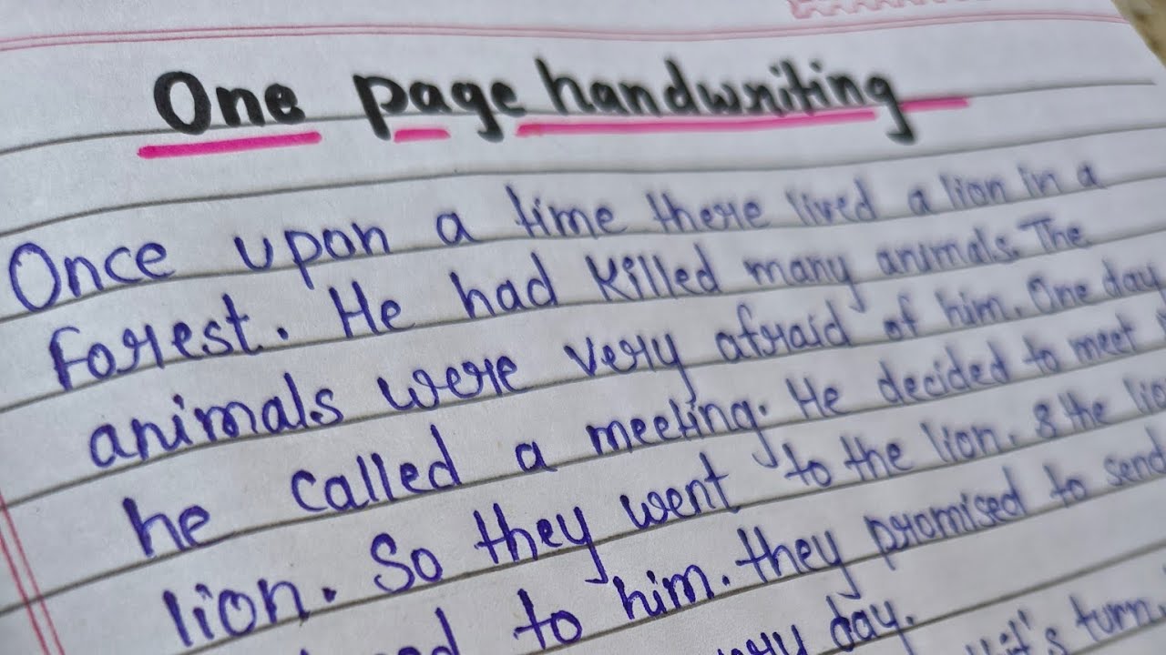 One Page Handwriting In english| English Writing | Handwriting In ...
