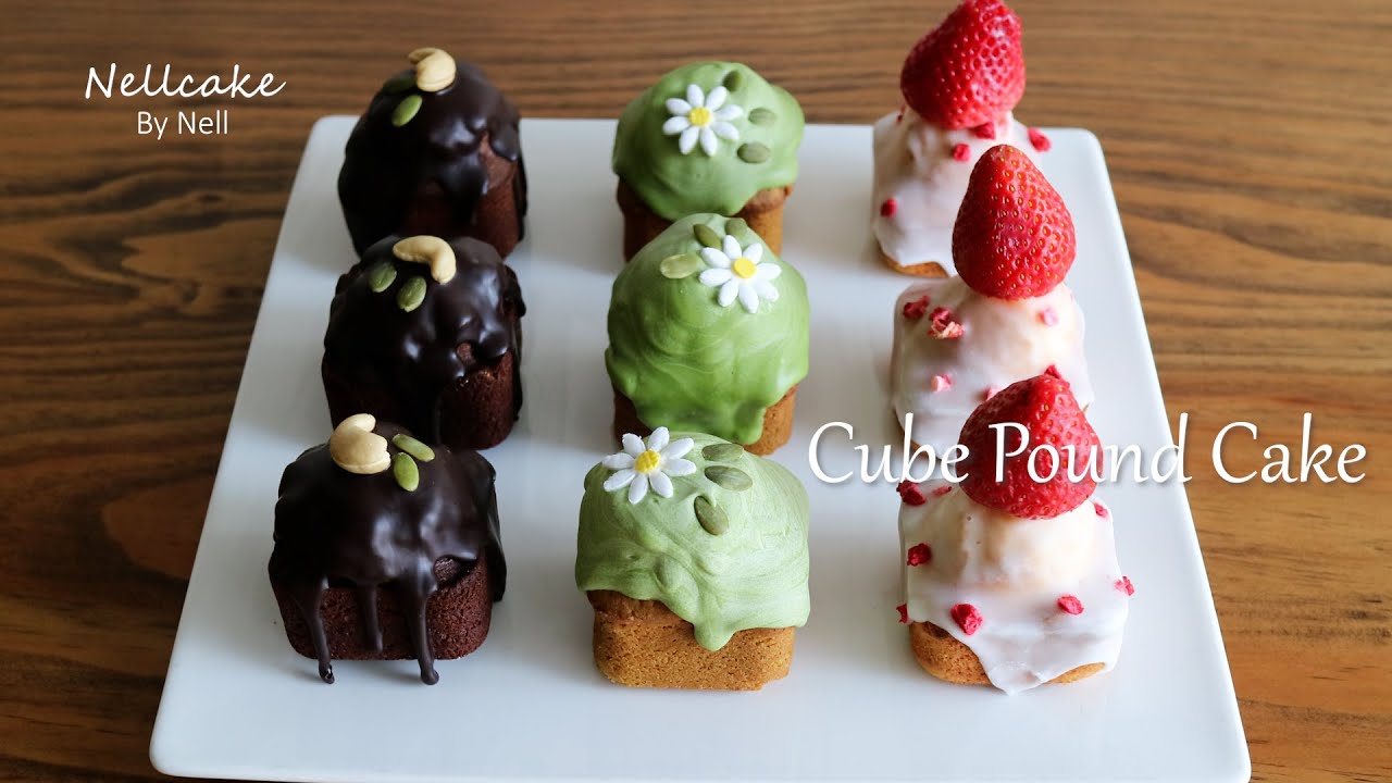 한 가지 반죽으로 세 가지 맛 큐브 파운드케이크 만들기/Three flavor cube pound cake - YouTube