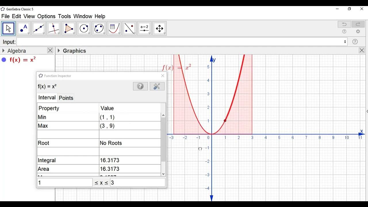 GeoGebra Classic 5 - Input Commands -Graph of the function - YouTube