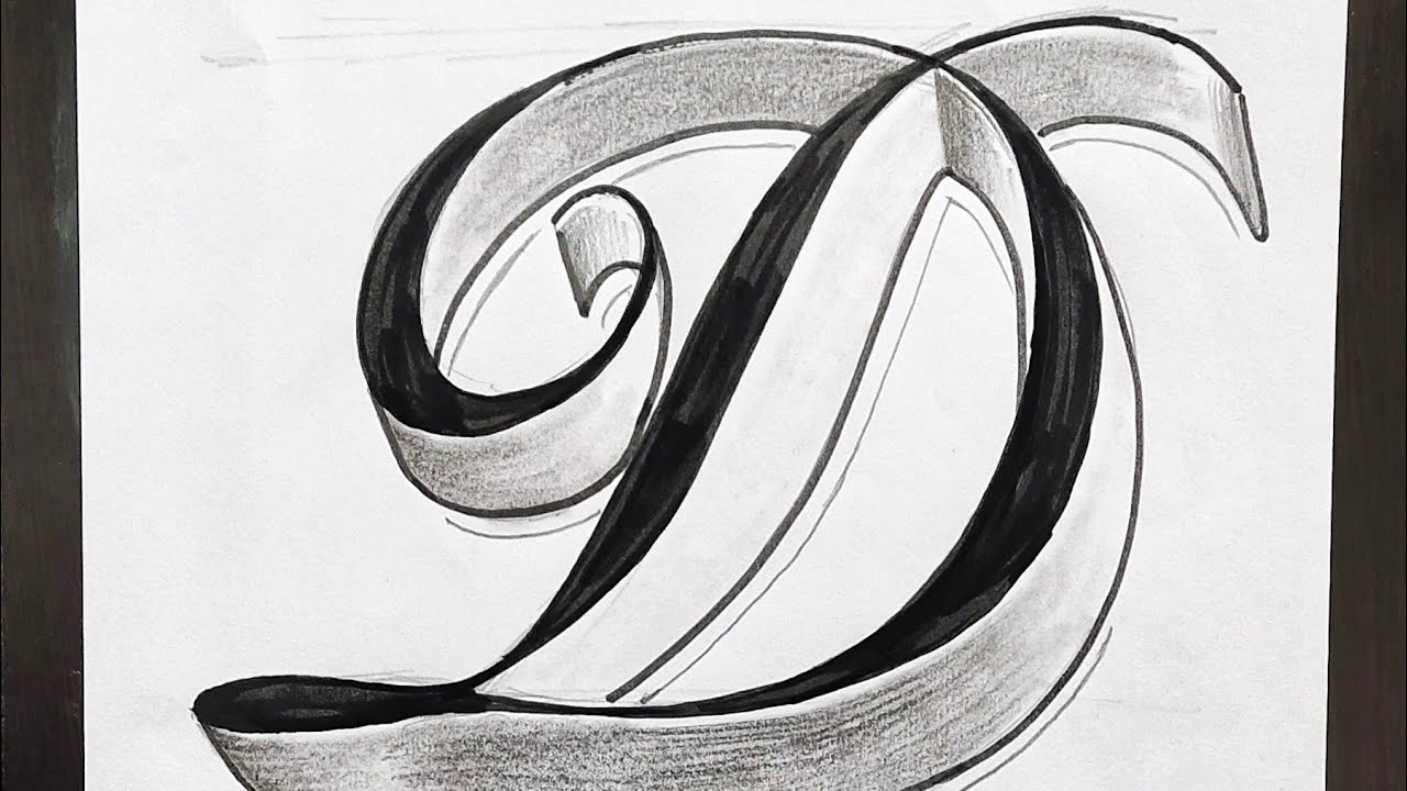 3d Drawing Letter D / How To Draw 3D Capital Alphabet Lettering A TO Z ...