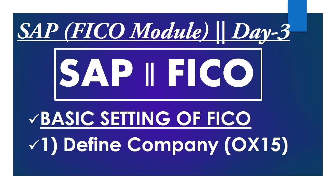 Define company (OX15) || SAP FICO Tutorial for Beginners || SAP ERP ...
