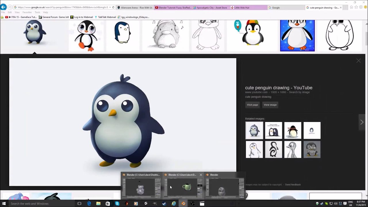 Cartoon penguin 3d speed model blender (Time lapse) - YouTube