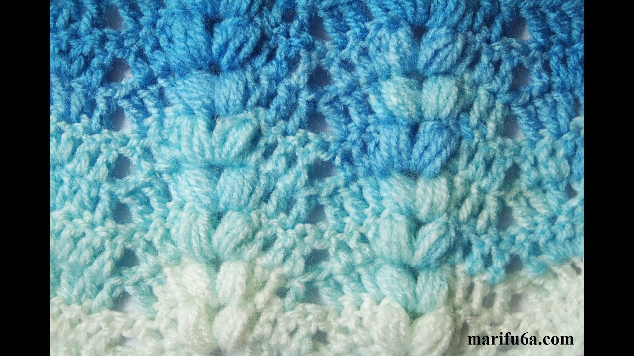 crochet puff ripple stitch for beginners - YouTube