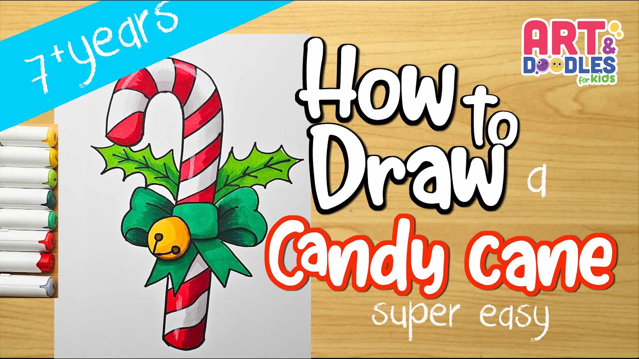 How to draw a CANDY CANE easy | Art and doodles for kids - YouTube