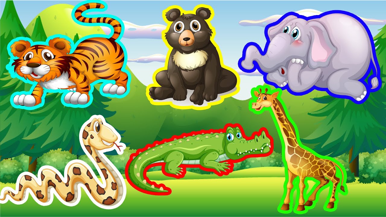Animal for kids to learn with the train - YouTube