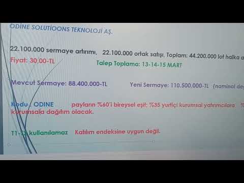 Odine Teknoloji halka arz inceleme videosu #odine
