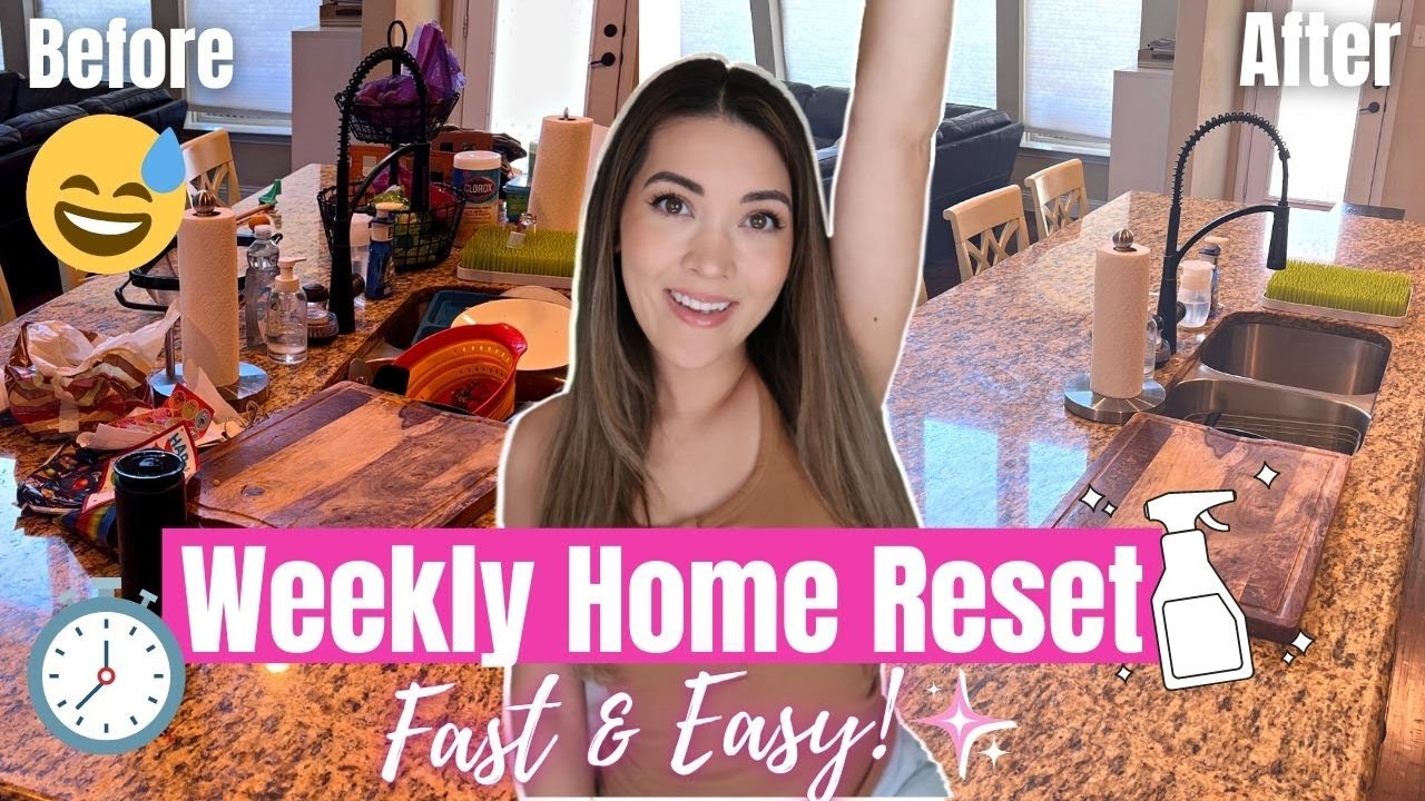 EASY CLEANING WEEKLY ROUTINE! AKA Scheduled Panic Clean With Me 😅 - YouTube