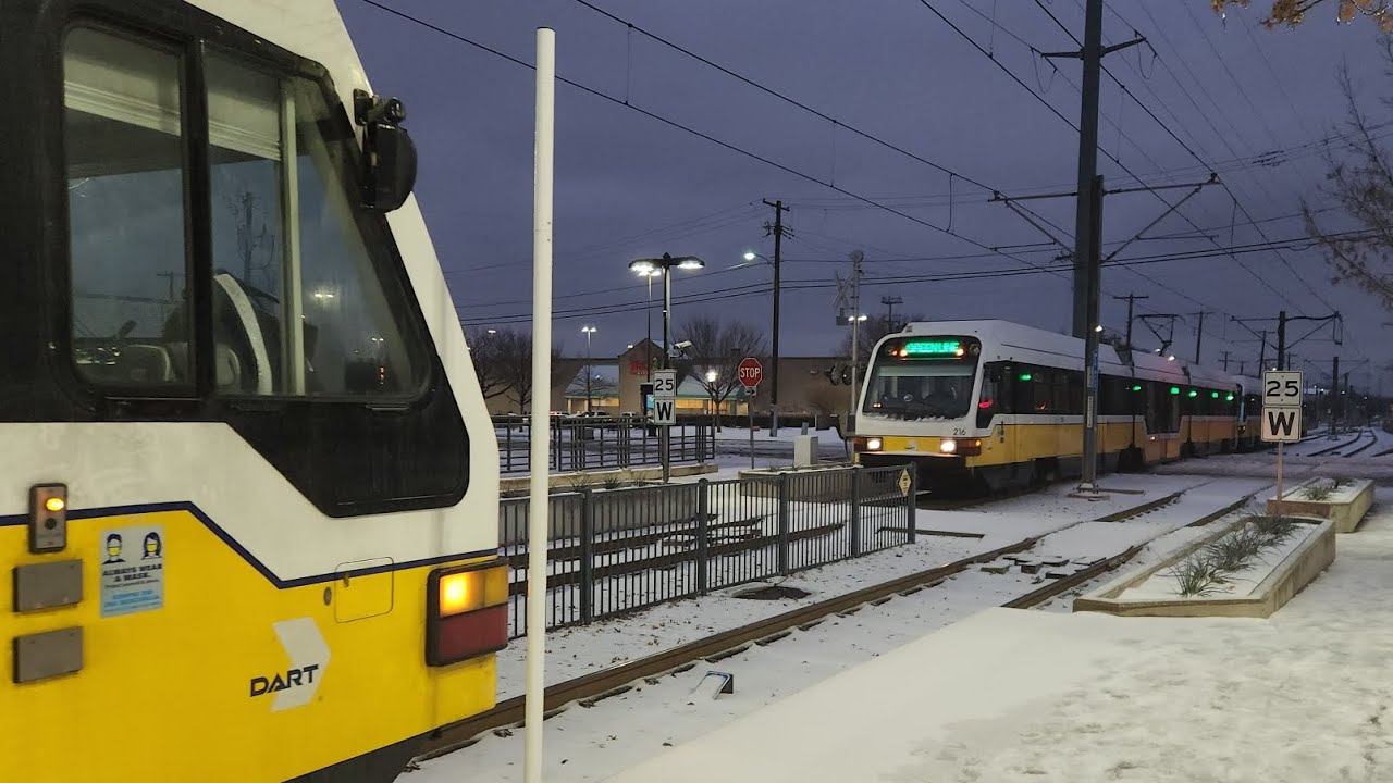DART Trains in the Winter Storm - YouTube