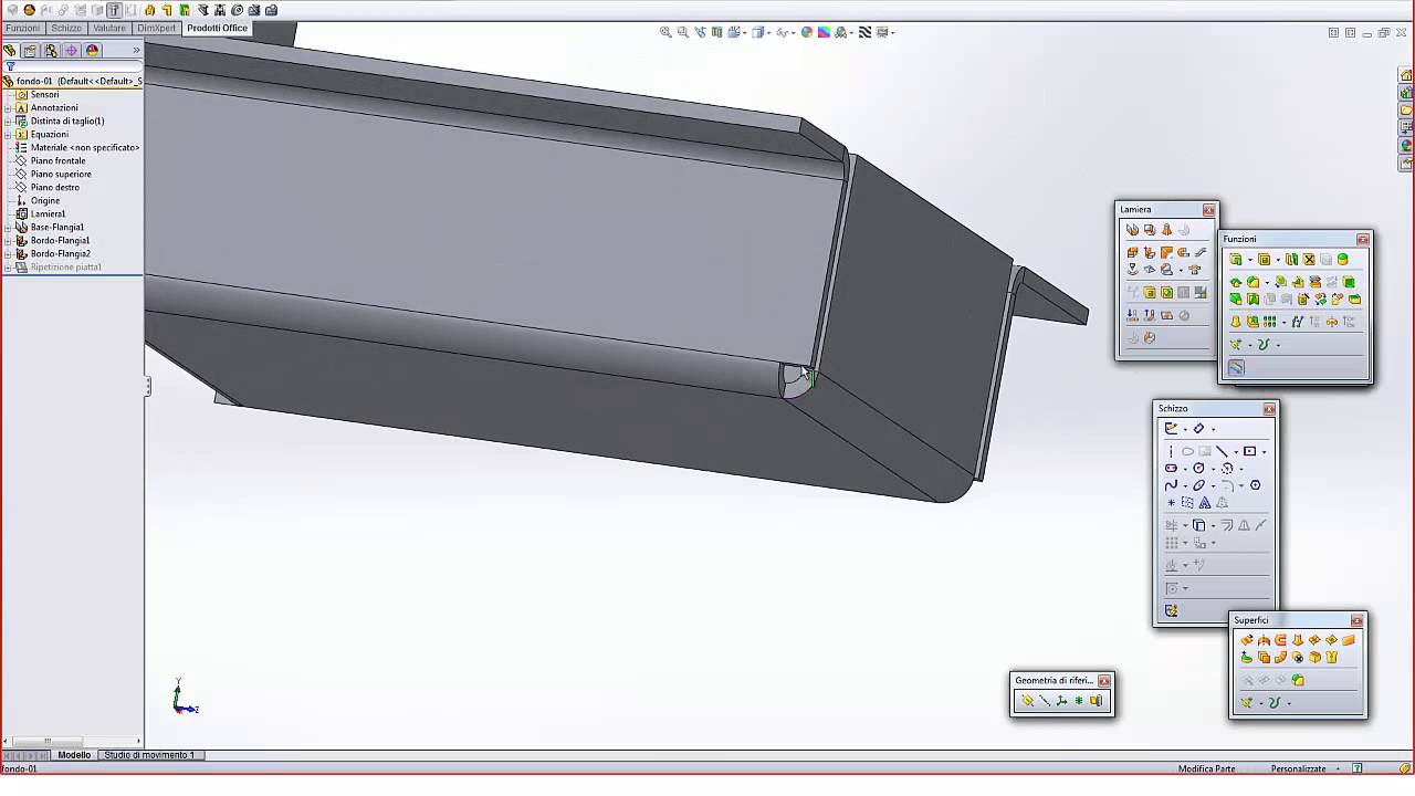 Solidworks : progettazione con lamiera . - YouTube