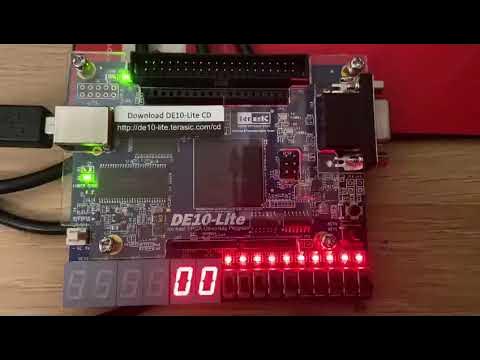 FPGA DE10 Lite basic 4bit computer output Flashing LEDs - YouTube