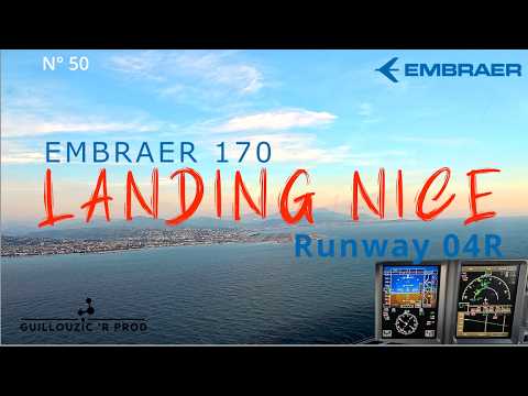 Landing NICE runway 04R Cockpit view (LFMN) atterrissage 04R :vue du ...