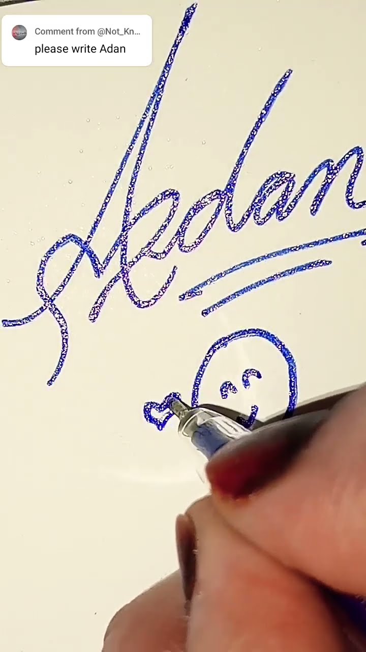 #Adan ️😊#calligraphy #subscribe #comment your name ♥️ - YouTube