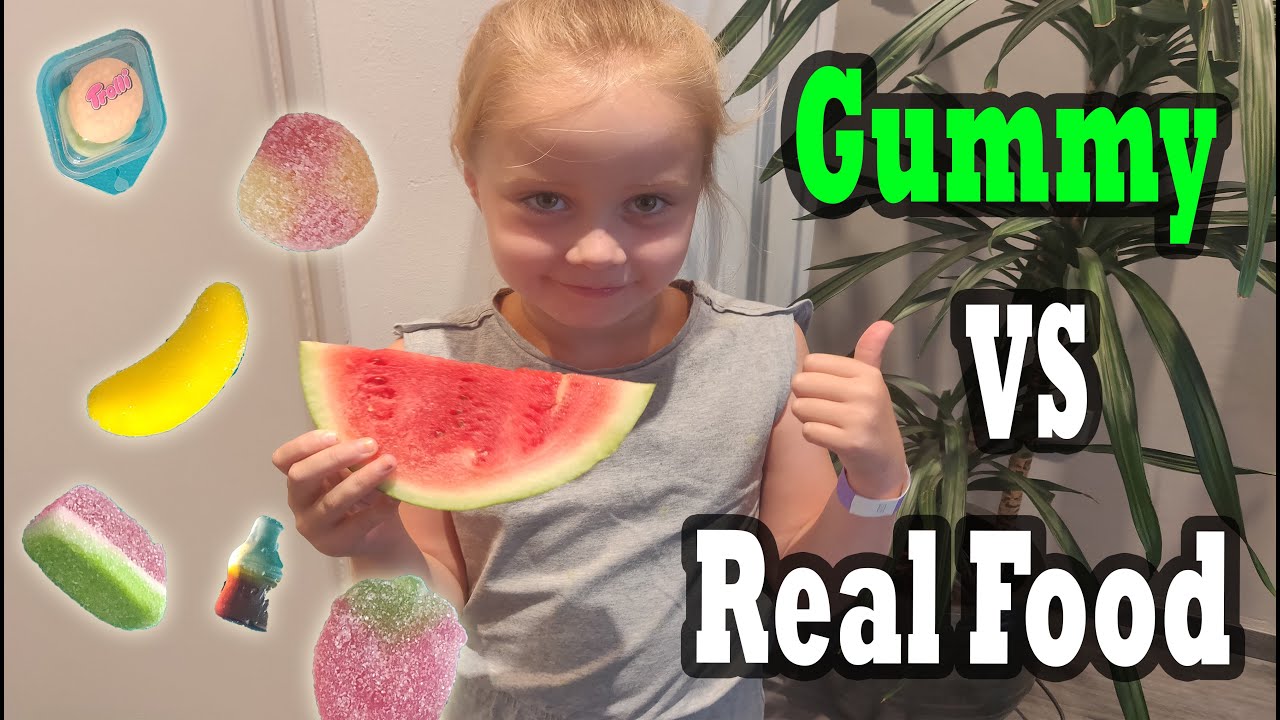GUMMY VS REAL FOOD CHALLENGE - YouTube