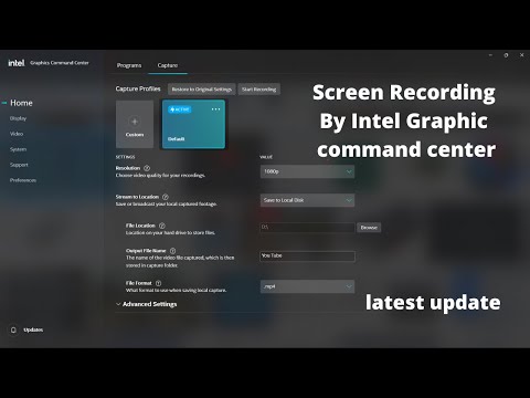 Screen ( audio + video ) recording in PC and Laptop ?? Intel Graphics ...