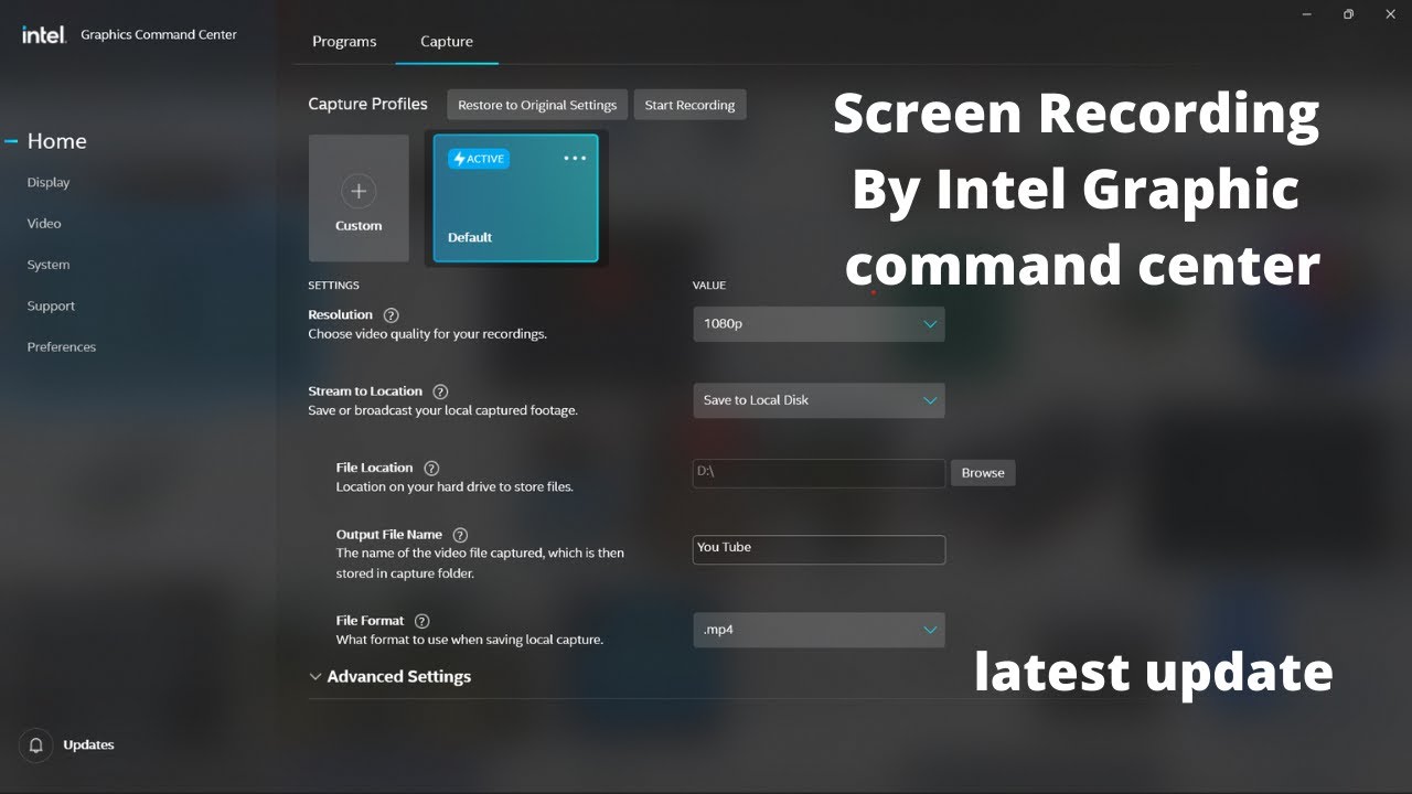New Screen ( audio + video ) recording Method for Creators ?? Intel ...