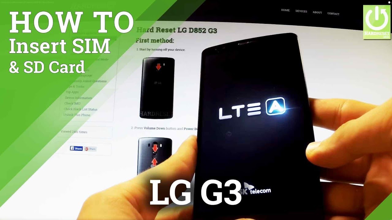 How to Insert SIM and Micro SD card in LG D852 G3 - SIM & SD in LG ...