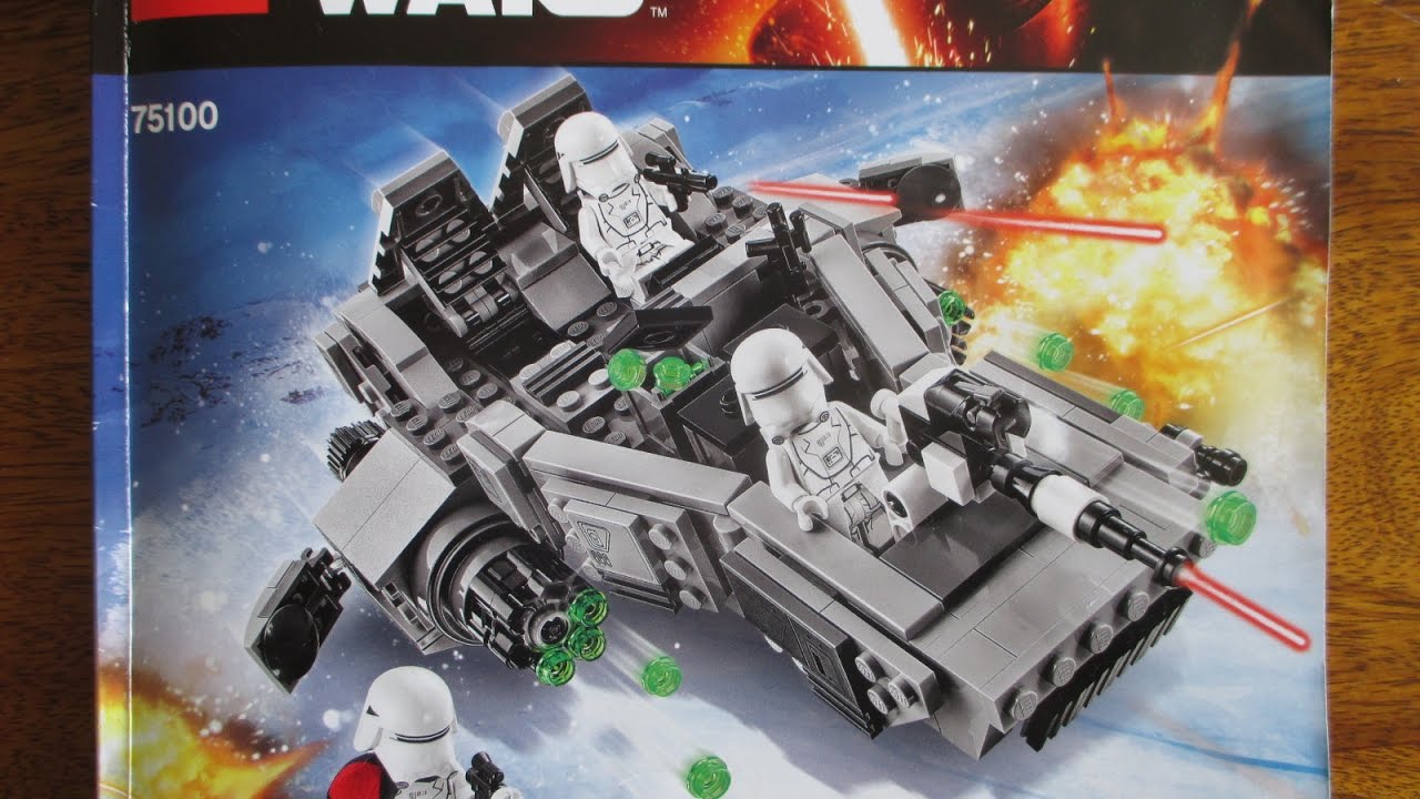 Lego Star Wars "First Order Snow speeder" Set 75100 Speed Build - YouTube