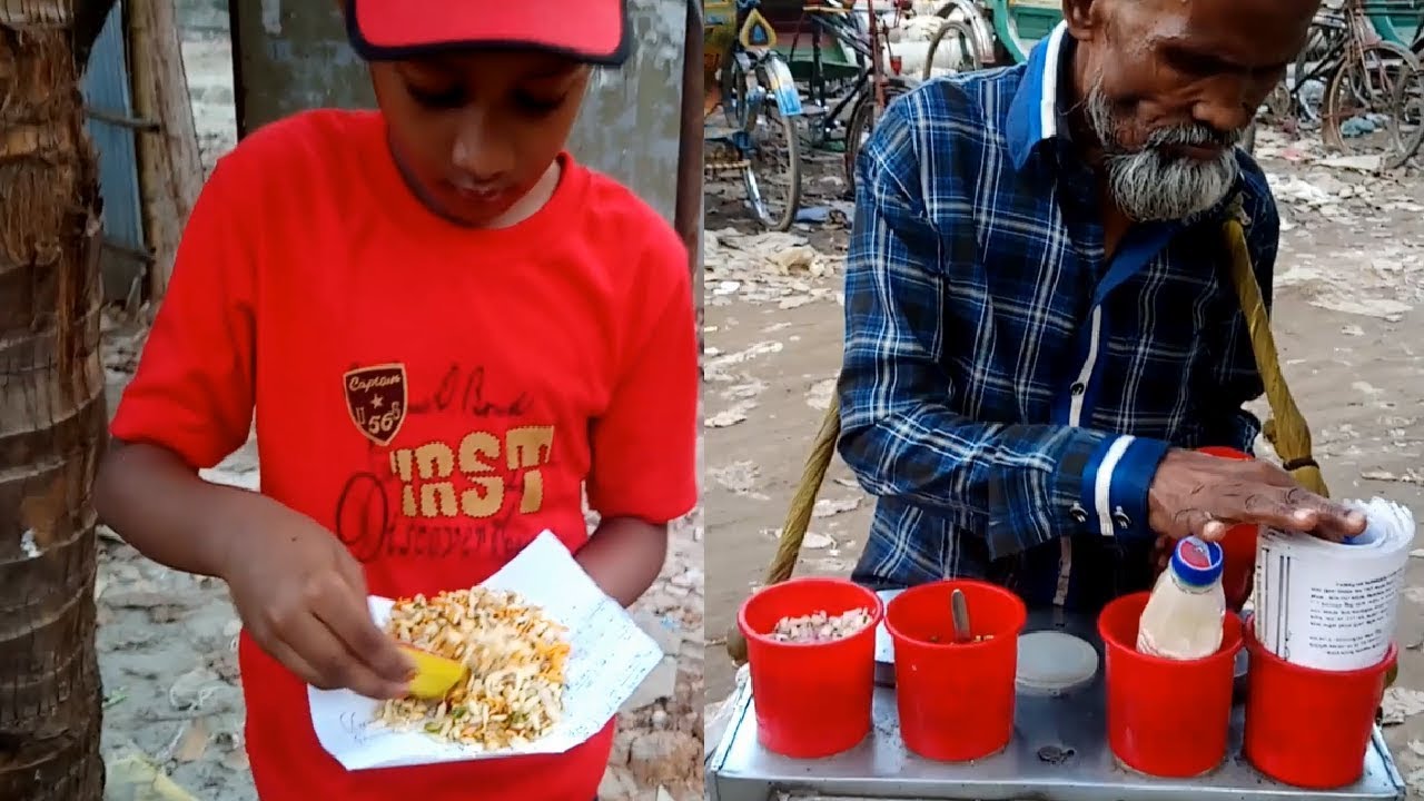 Amazing Old Man Selling Masala Chira Makha Street Food and Life History ...