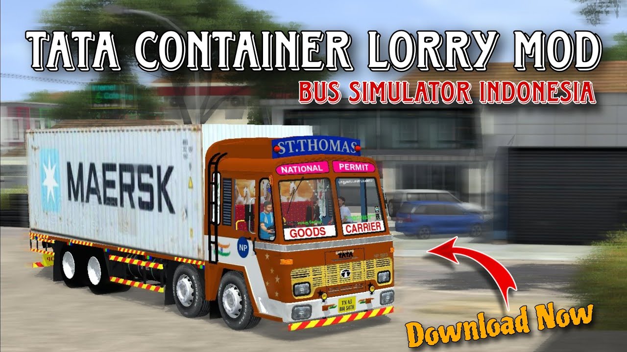 Download TATA 12 wheel container lorry mod for BUSSID - YouTube