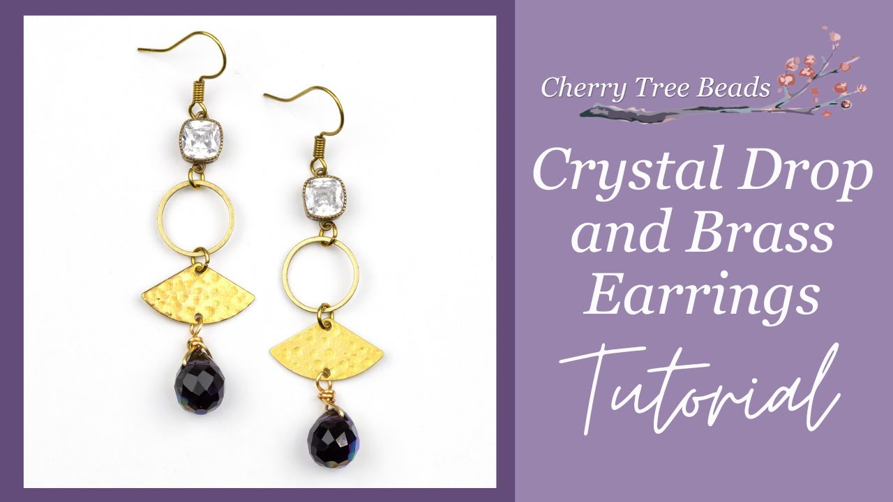 How to Make Easy Crystal Drop & Brass Earrings | DIY Jewelry Tutorial - YouTube