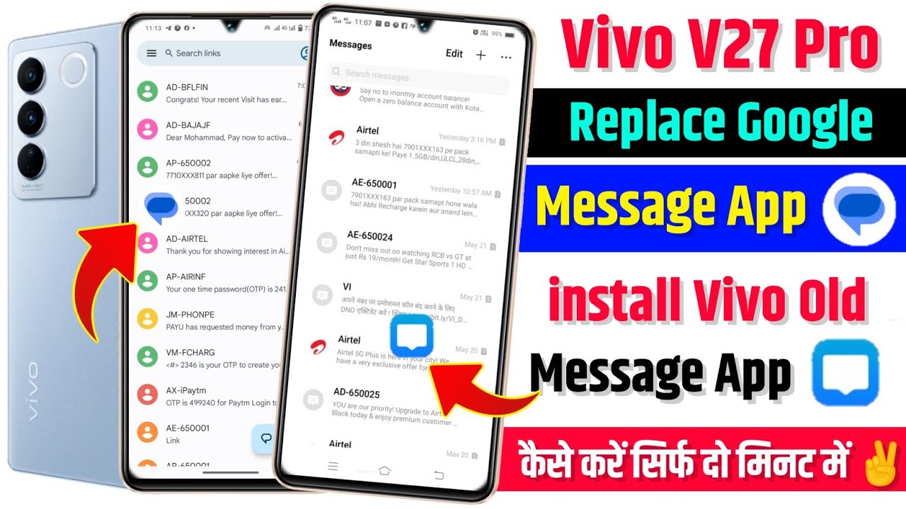 Vivo V27 Pro Replace Google Message App Kaise Kare | How To Change Vivo ...