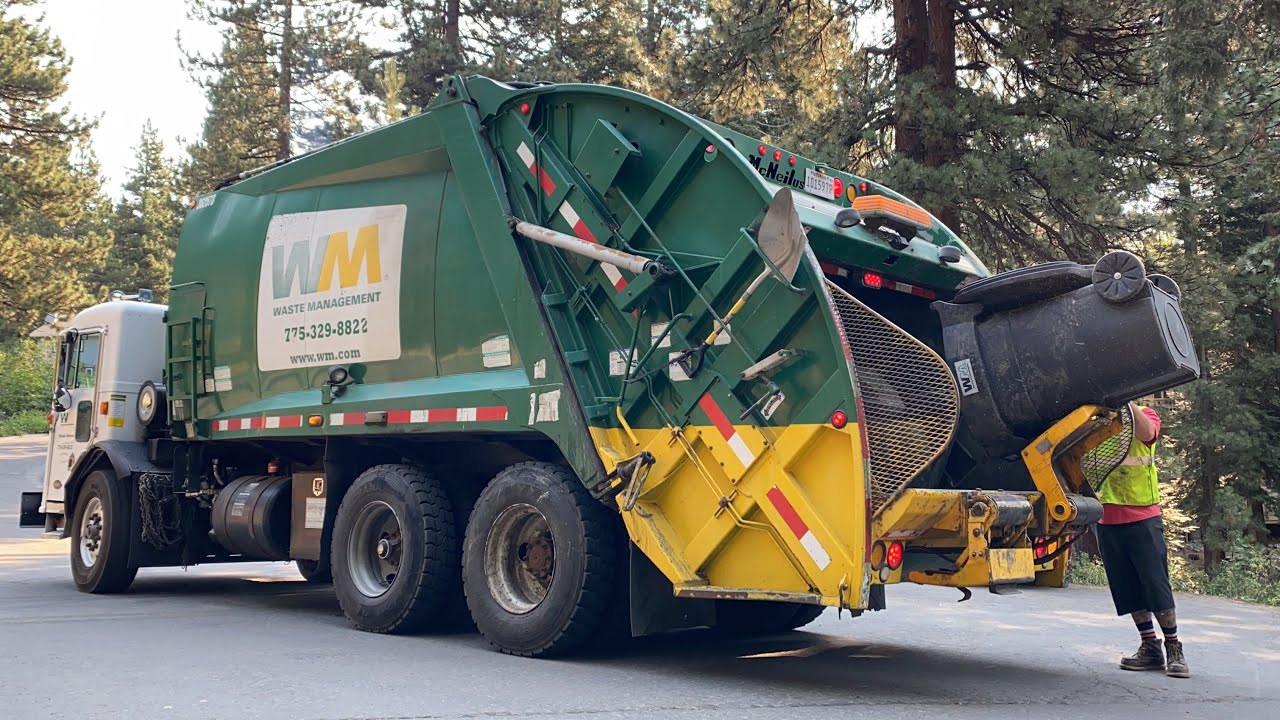 Waste Management Peterbilt McNeilus Rear Loader Garbage Truck - YouTube
