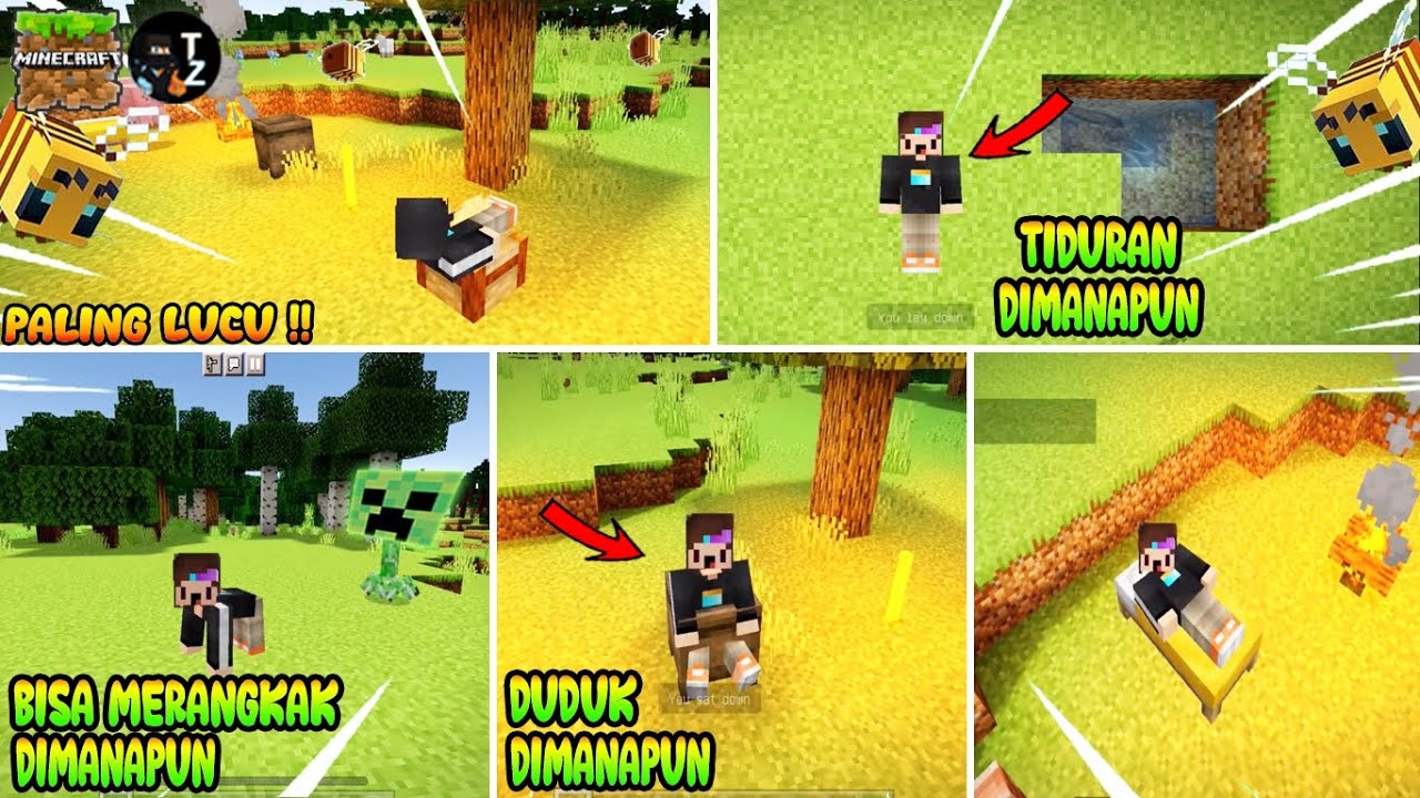 MINECRAFT - HOW TO SIT, SLEEP & CRAWLING! ANYWHERE WITHOUT MOD ...