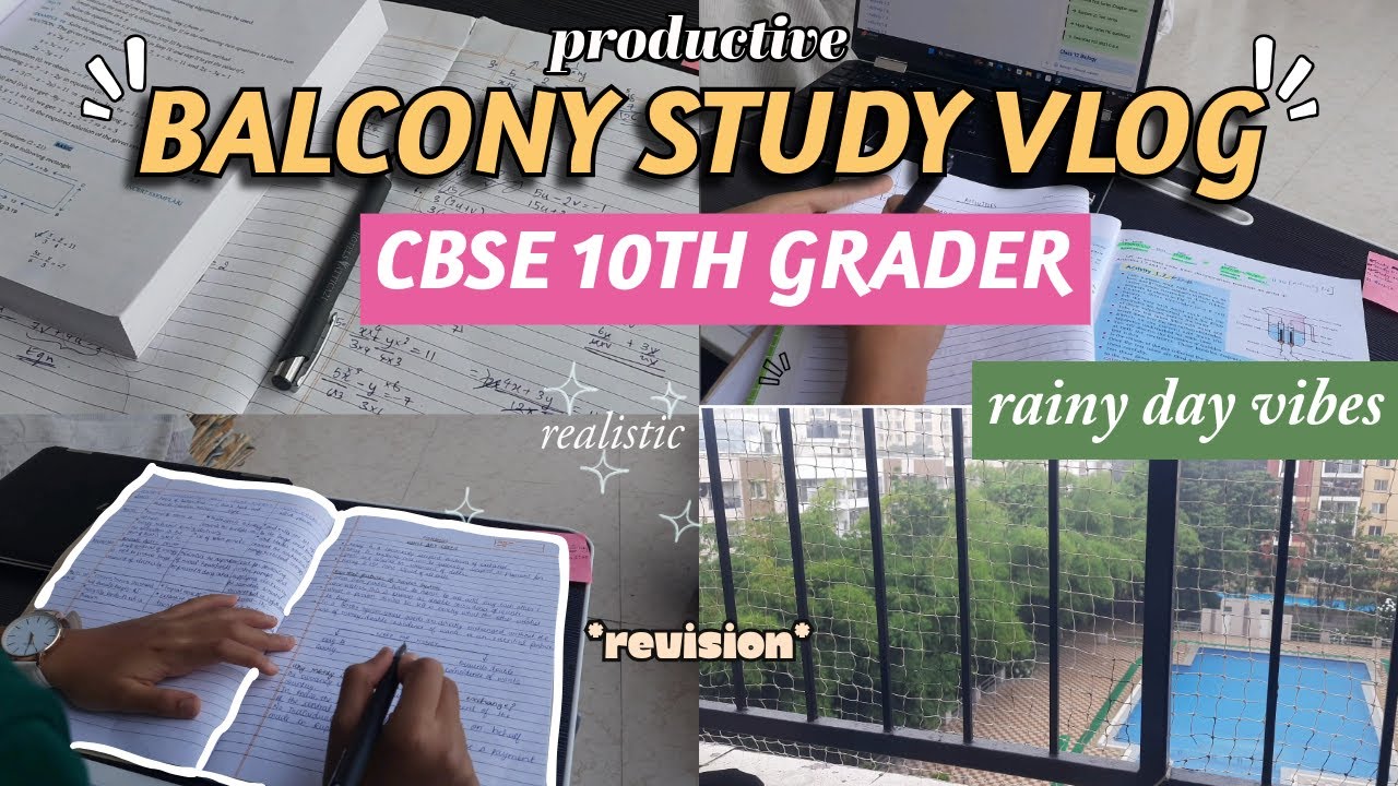 BALCONY STUDY VLOG 🍃 | CBSE 10TH GRADER | Chill Study Vibes!!! - YouTube