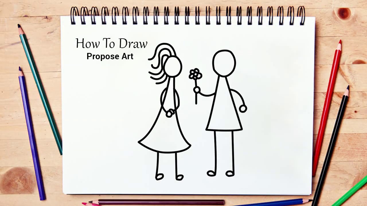 How to Draw StickMan Propose Art - YouTube