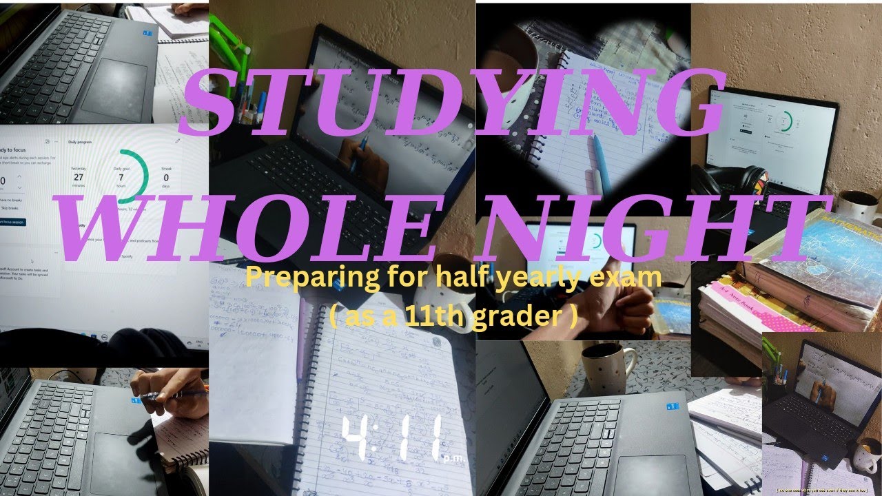 All Night *Study Grind* || 11pm🌙 to 5am☀️ || math exam || half yearly exam || study vlog || SR ...