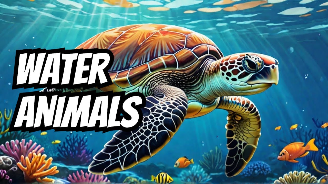 Animals in water | Water Animals with live examples | Kids vocabulary ...