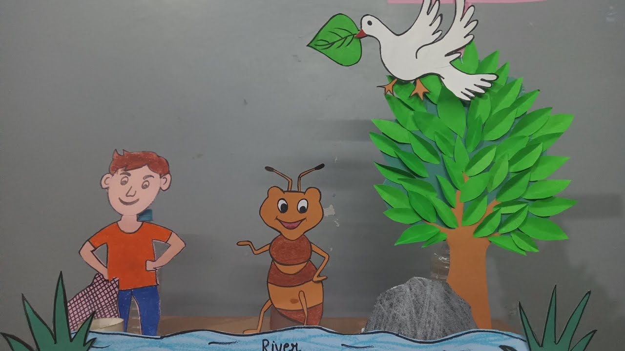 The ant and the dove story puppets - YouTube
