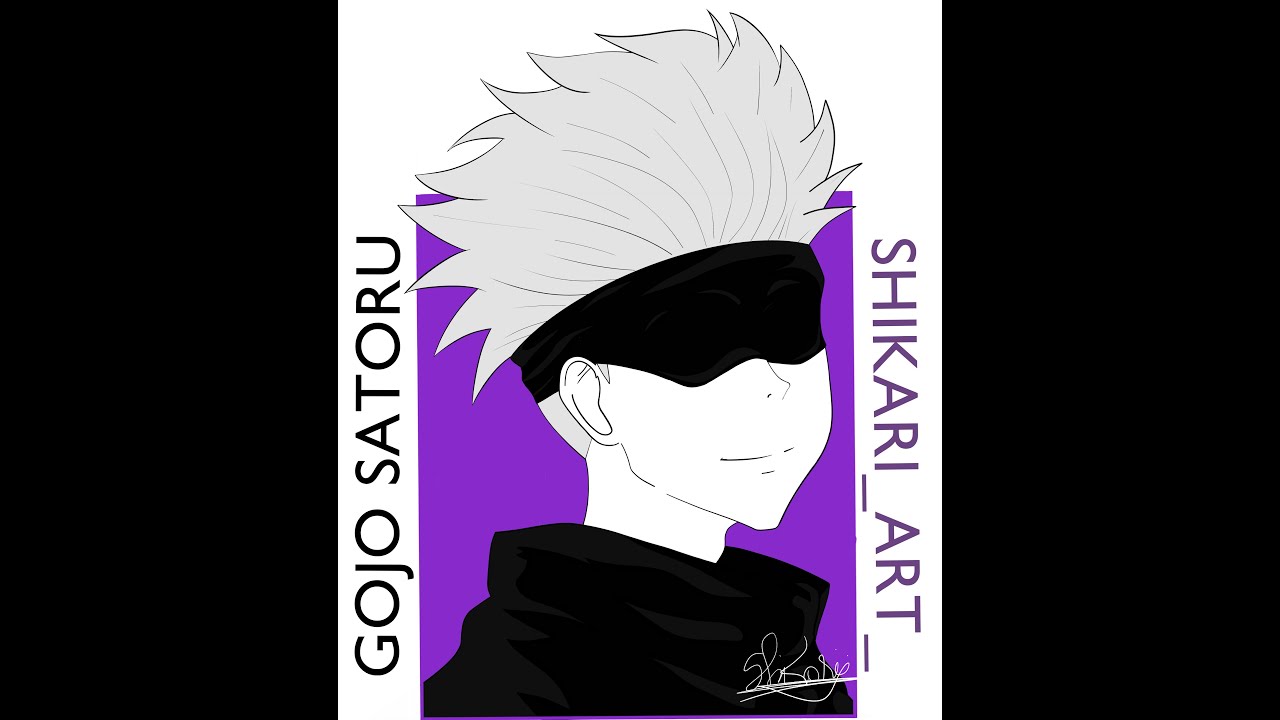 I Draw Gojo Sensei From (JUJUTSU KAISEN) | DIGITAL DRAWING - YouTube