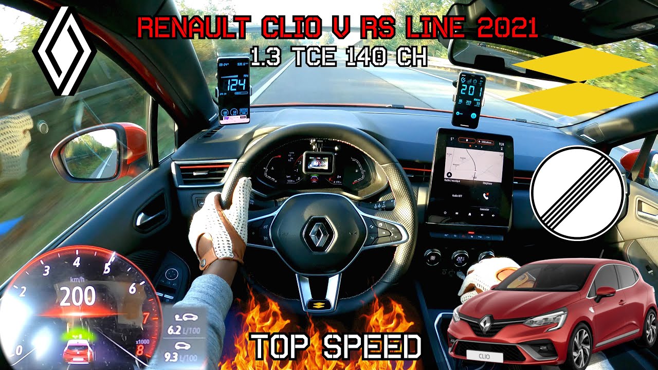 RENAULT CLIO TCe 140 RS Line TOP SPEED AUTOBAHN DRIVE POV - YouTube
