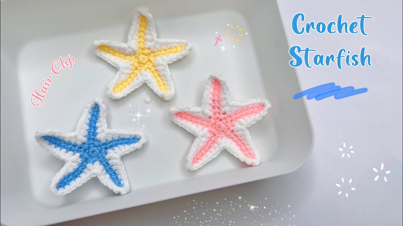 Crochet Starfish Hair Clip | Starfish Amigurumi Tutorial | Móc Kẹp Tóc Sao Biển - YouTube