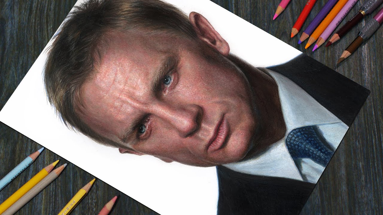Drawing James Bond 007-Daniel Craig - YouTube