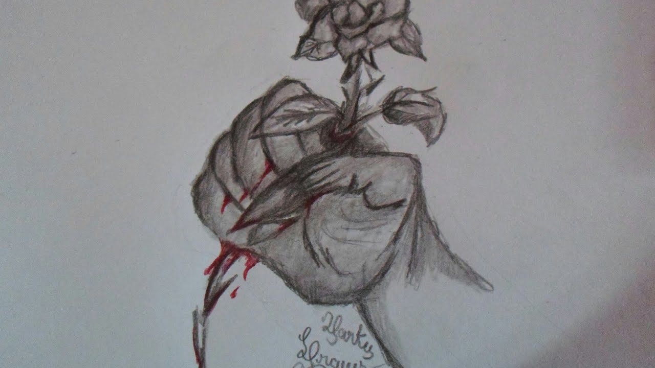 drawing demon holding rose (desenhando demônio segurando rosa ...