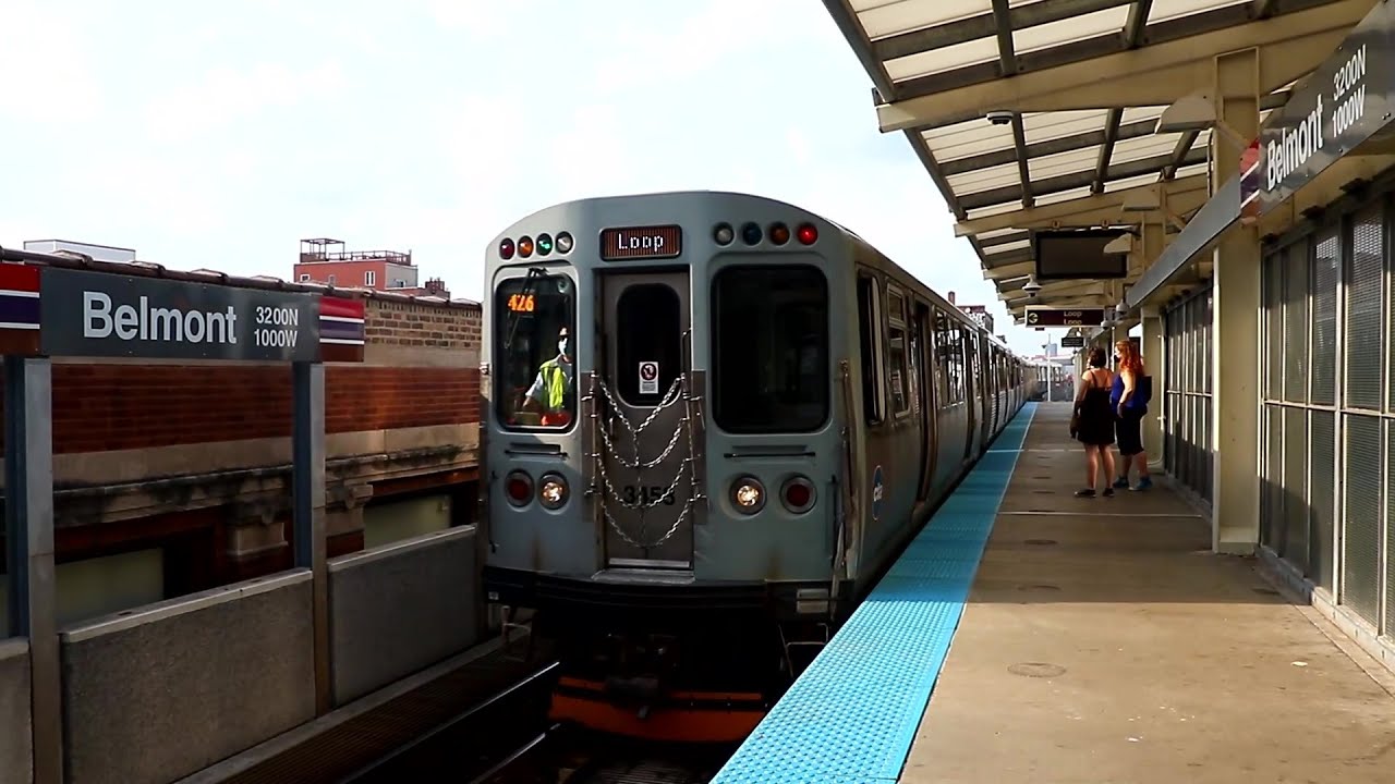CTA "L" Train System : Brown, Purple & Red Line Train Action @ Belmont ...