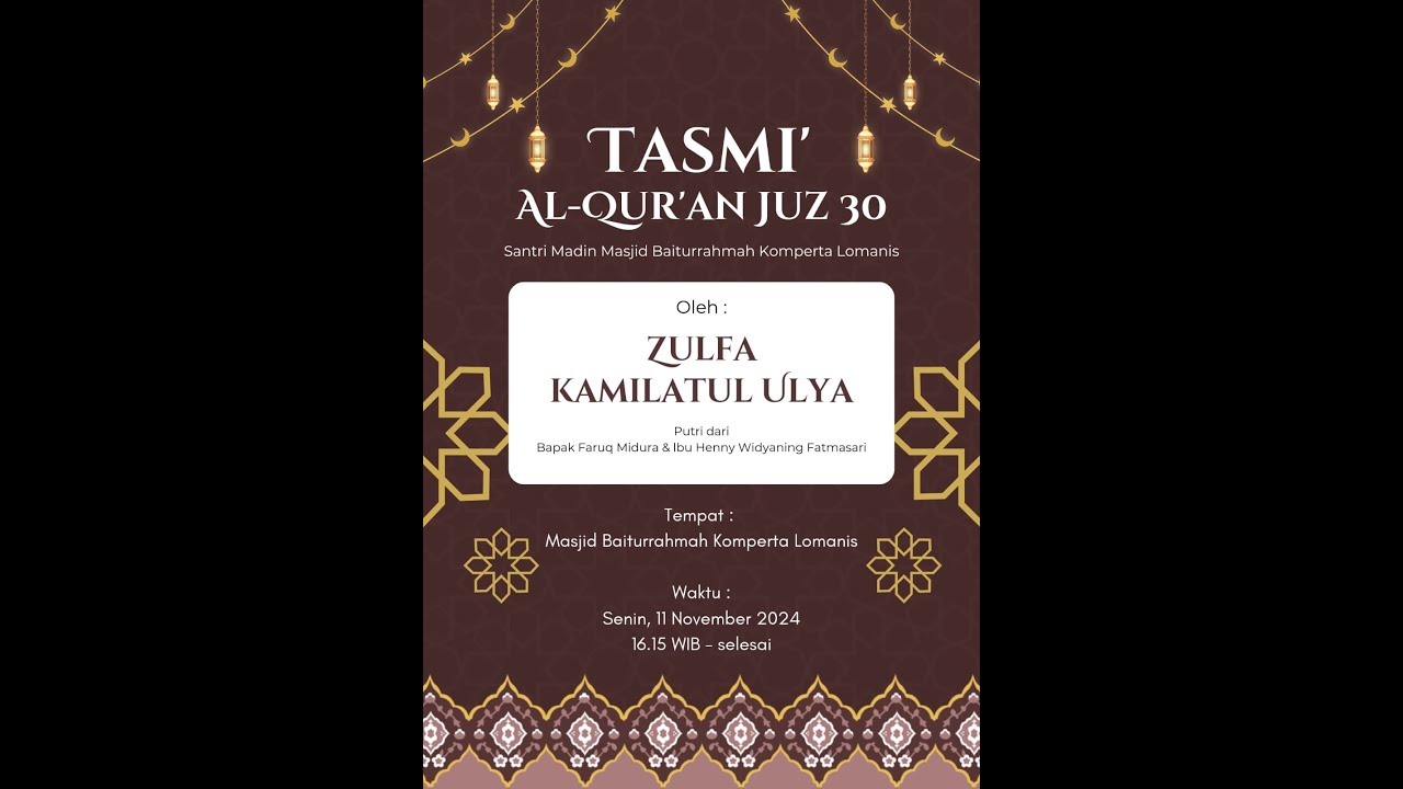 Tazmi Al-Qur'an Juz 30, Santri Madin Baitutrahmah Komperta Lomanis ...