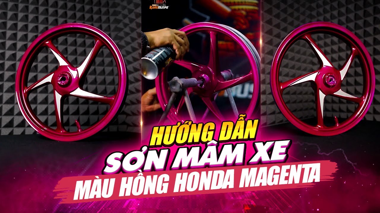 HƯỚNG DẪN SƠN MÂM XE MÀU HỒNG HONDA MAGENTA - H168 - YouTube