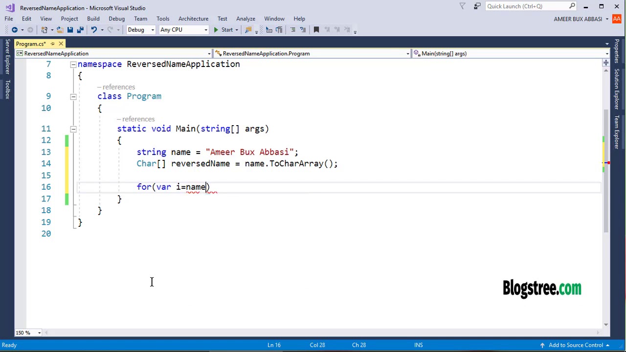 Reverse String value in Visual C# in Visual Studio 2017 - YouTube